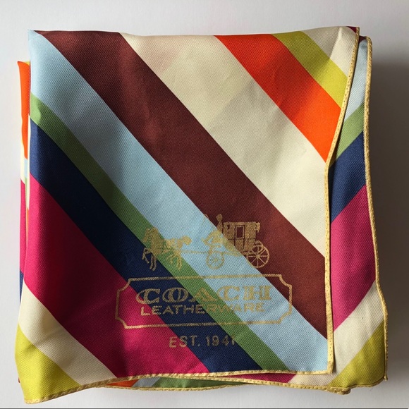 Coach | Accessories | Vintage Silk Coach Scarf | Poshmark